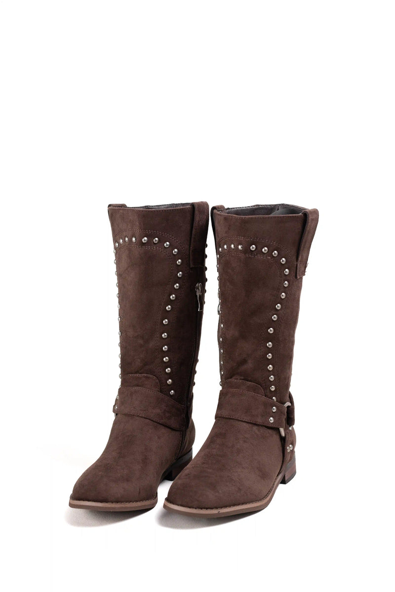 Botas camperas con tachuelas y hebilla estilo cowboy western – Hemera ...