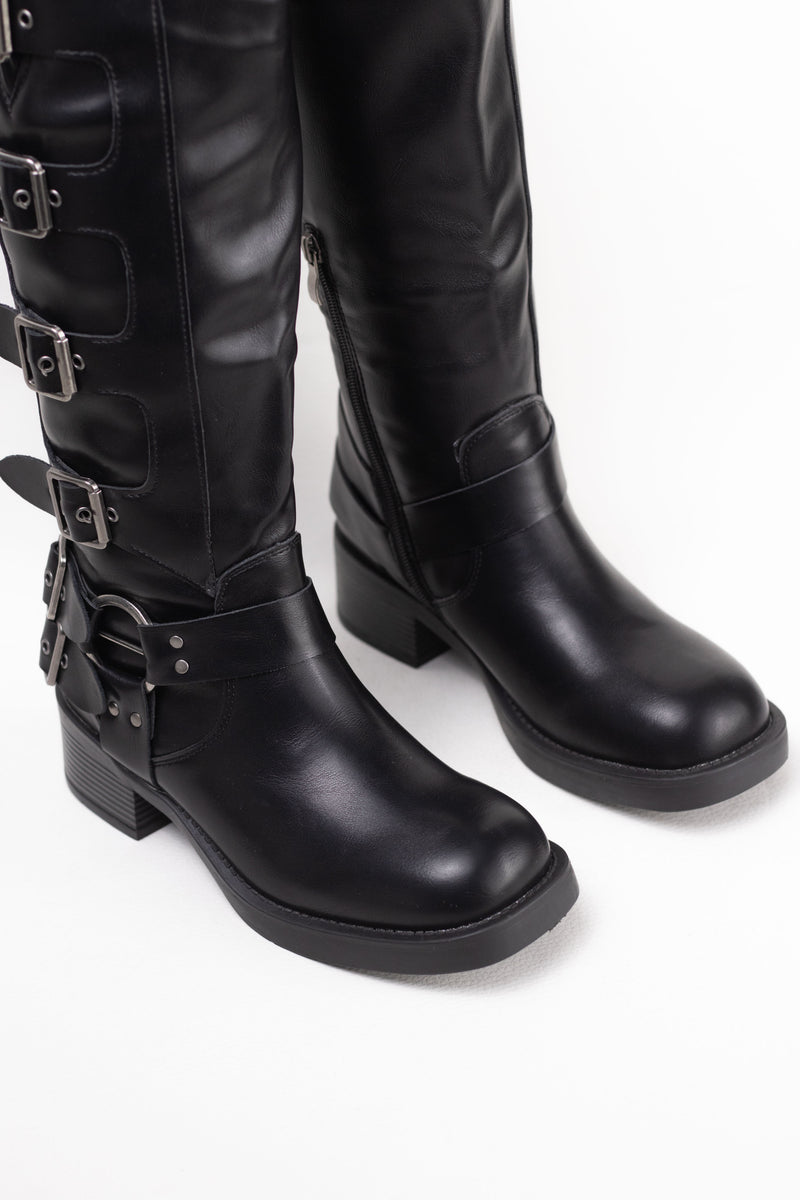 Botas moteras botas biker mujer estilo punk con cremallera – Hemera Studios